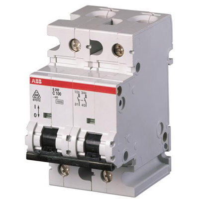 ABB S292-C125 Miniature Circuit Breaker,S290 Series, 2P, 125 A, Curve C