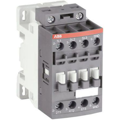 ABB A16-30-10-75 Contactor,NEMA,3 Pole,17A,200-220VAC@60Hz,200VAC@50Hz Coil,DIN Rail/Panel Mount