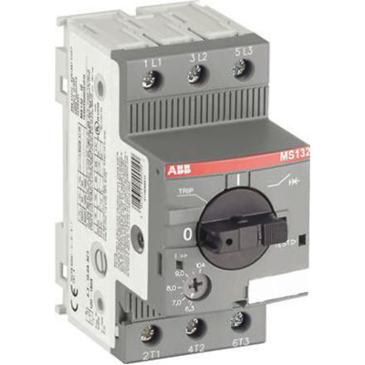 ABB MS132-10 Manual Motor Starter, 6.3-10A, 690V, Thermal/Magnetic, MS132 Series