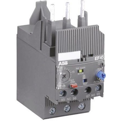 ABB EF45-45 Electronic Overload Relay, 45A, 50/60 Hz, 1NC-1NO, IP20, -25 to 70C, EF45 Series