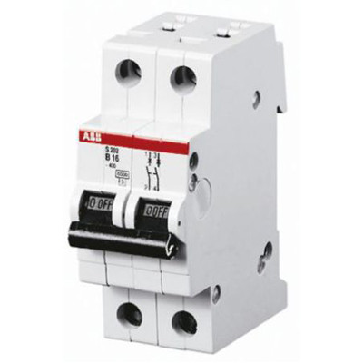 ABB S202-D4 Miniature Circuit Breaker,S200 MCB 4A 2 Pole Type D 6kA