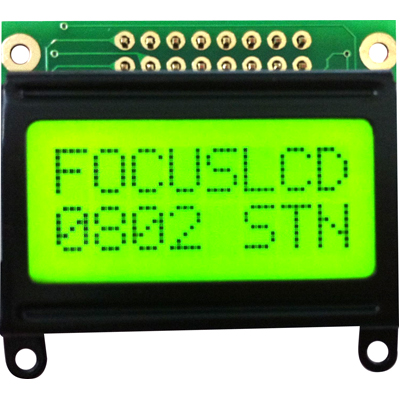 Focus Display Solutions C82A-YTY-XW65 Displays LCD Character Module XBC Series 8x2 STN Yellow ...
