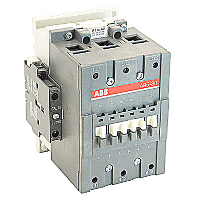 ABB A95-30-11-80 Contactor,NEMA,3 Pole,95A,230-240VAC@60Hz,220-230VAC@50Hz Coil,DIN/Panel Mount