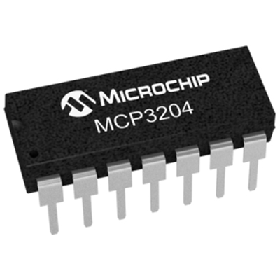 Microchip Technology Inc. MCP3204-CI/P Microchip MCP3204-CI/P, 12 bit ...