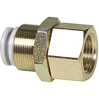SMC Corporation KQ2E06-01 Fitting, Bulkhead, Brass Body, Tube 6mm, Port Rc 1/8, KQ2 Series