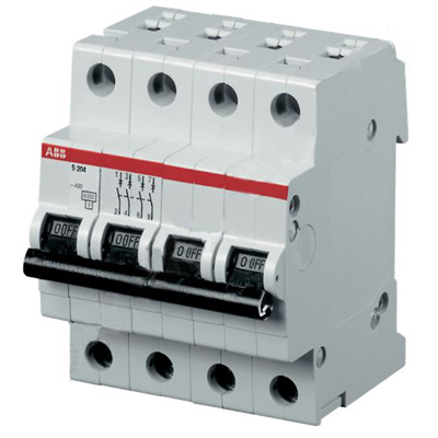 ABB S204-C40 Circuit Breaker, Supplementary, C Curve, 4-Pole, 40A, 6kA, 480Y/277VAC, UL1077