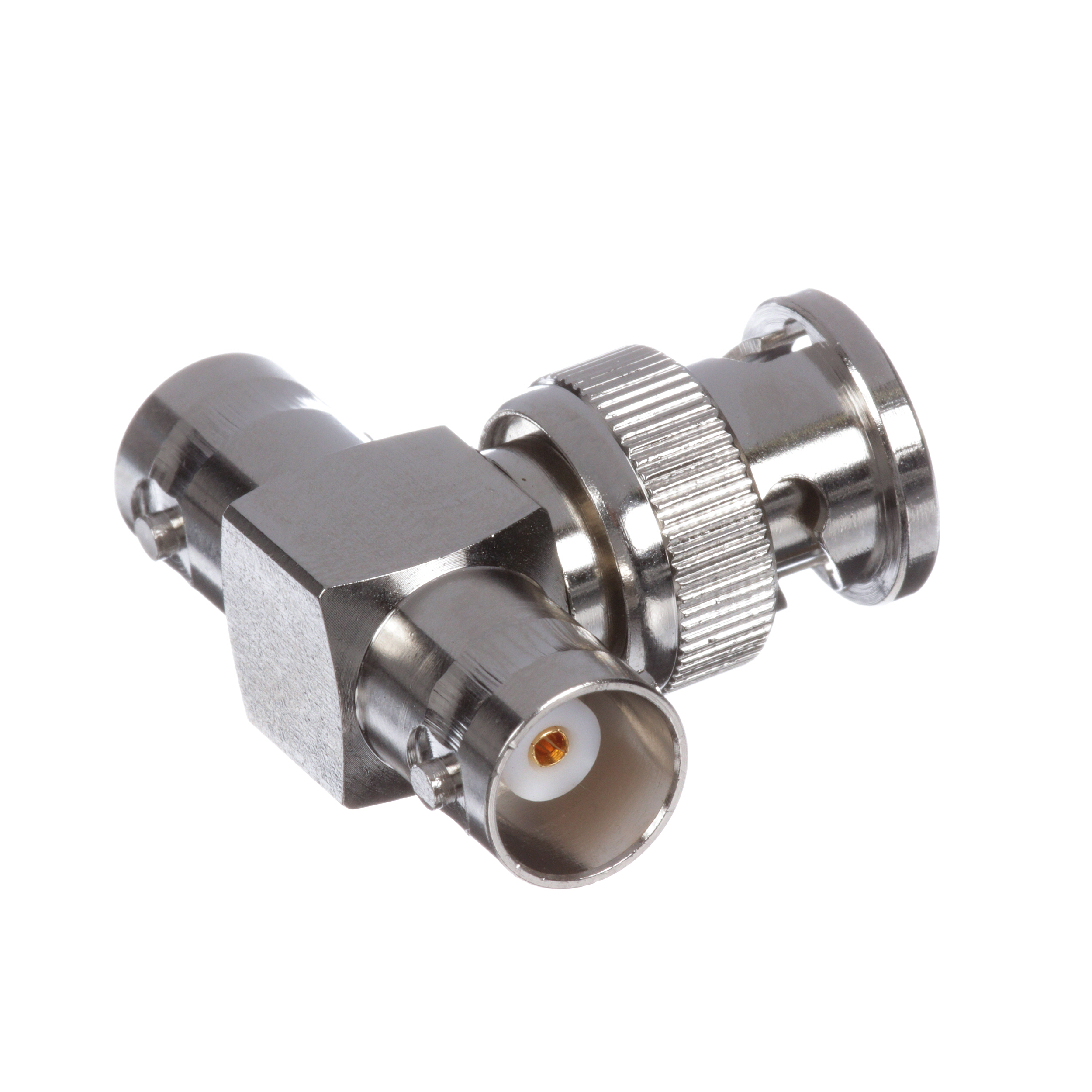 Pomona Electronics 3285 Adapter BNC T Female-Male-Female Brass Gold PTFE 50 Ohms 1.30 in. (Max.)