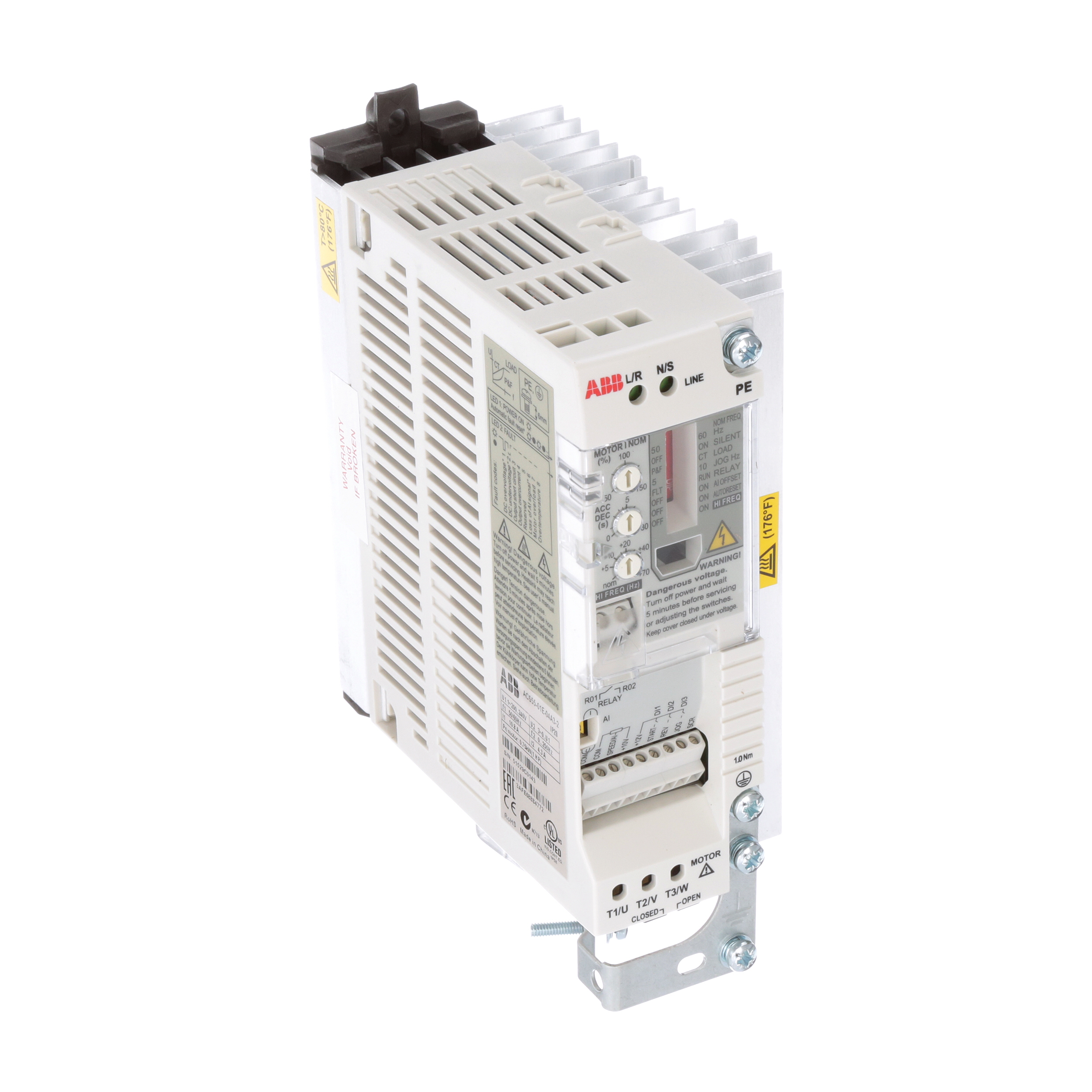 ABB Drives ACS55-01E-04A3-2 Comapct Micro Drive, 1HP, 200VAC, EMC Filter, 0.75kW, 4.3A IP20 ...