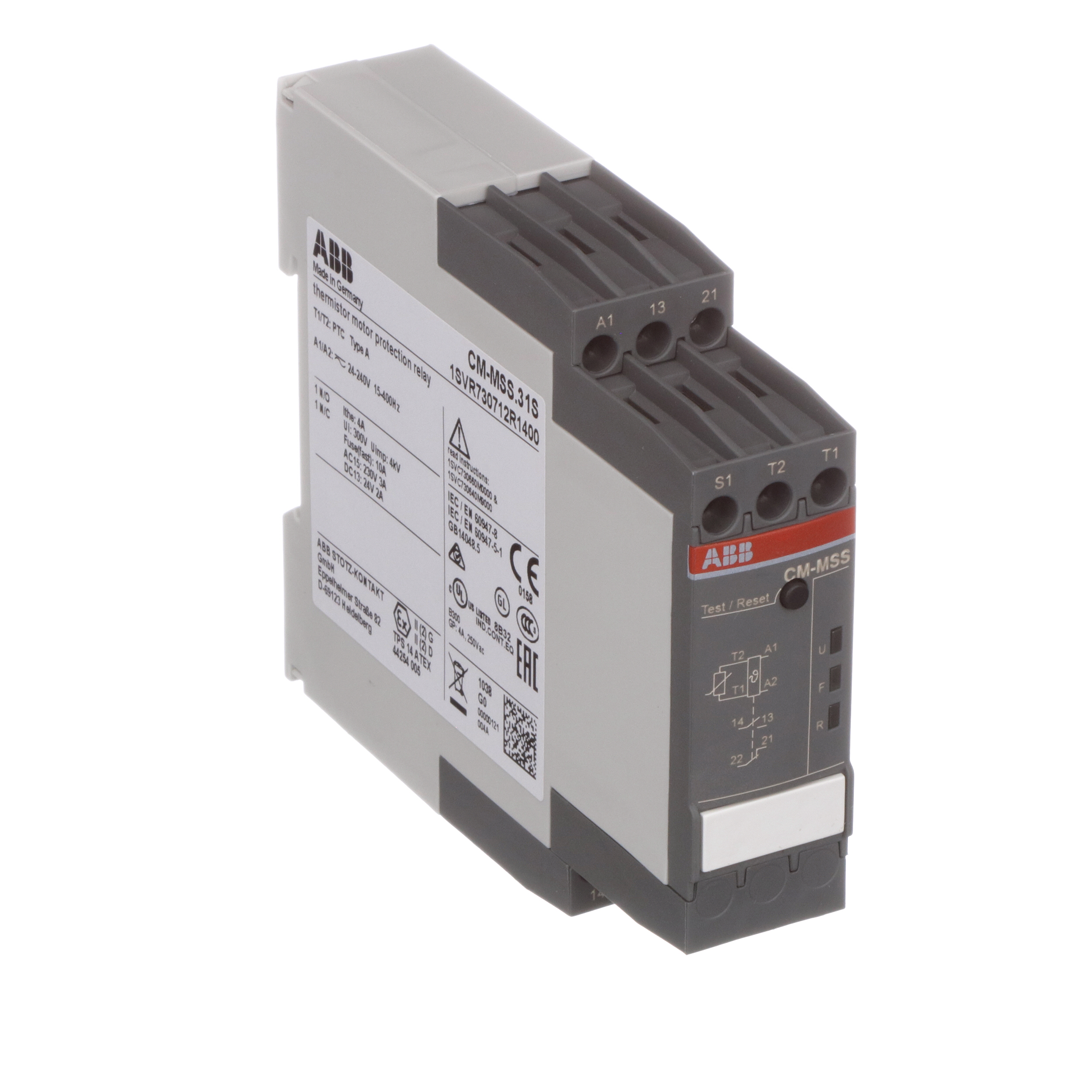 ABB 1SVR730712R1400 Temperature Monitoring Relay With Nc, No Contacts, 24 - 240 V Ac/Dc