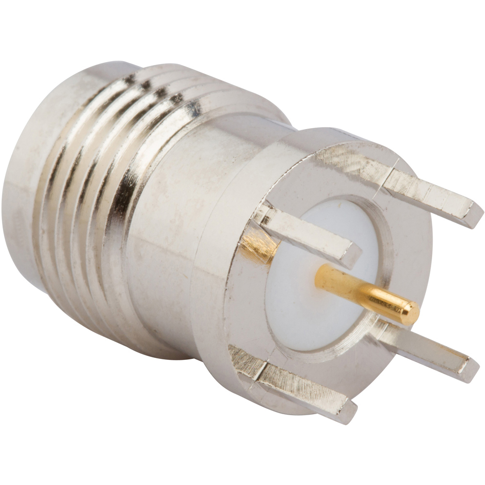 Amphenol RF 122440RP Connector; RF; TNC Straight PCB Jack Through Hole 50 Ohm Reverse Polarized