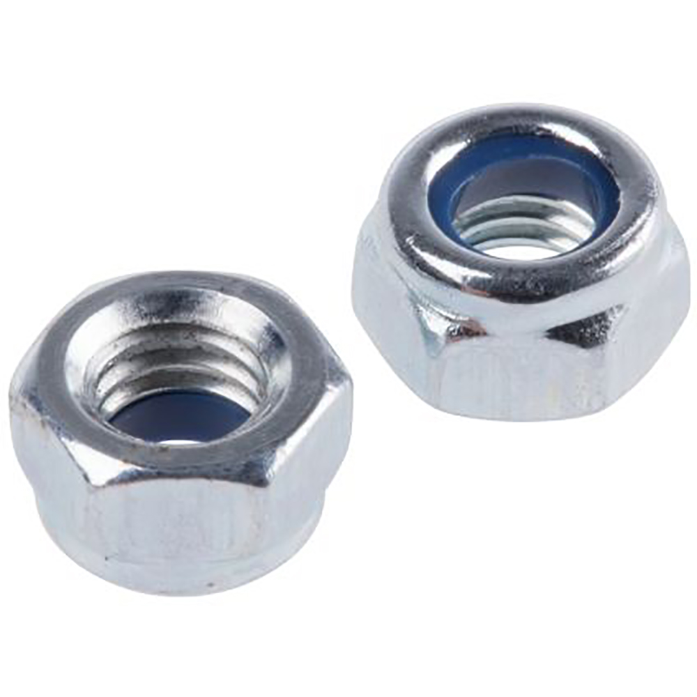 RS PRO 1224371 Self Locking Insert Lock Nut, Zinc-Plated Steel Nylon, M5, 8.8 DIN 985