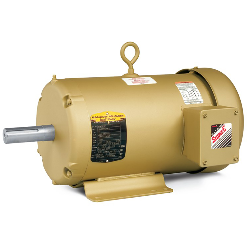 Baldor-Reliance EFM3714T AC Motor, 10HP, 1770 rpm, 3-Ph, 230/460V, 215T, 3752M, TEFC, F2, GE3 Series