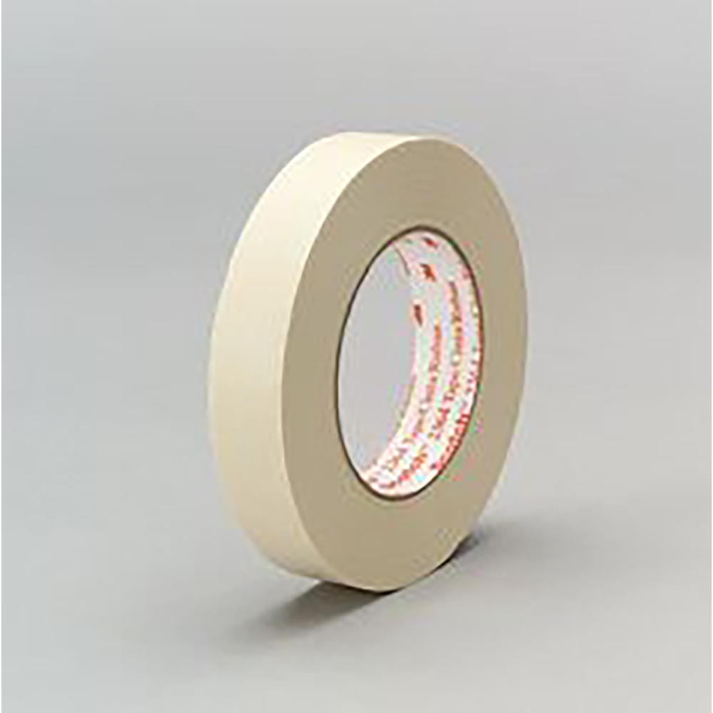 3M 250 Scotch Flatback Masking Tape ,Tan, 1 in x 60 yd, 6.0 mil, Rubber Adhesive