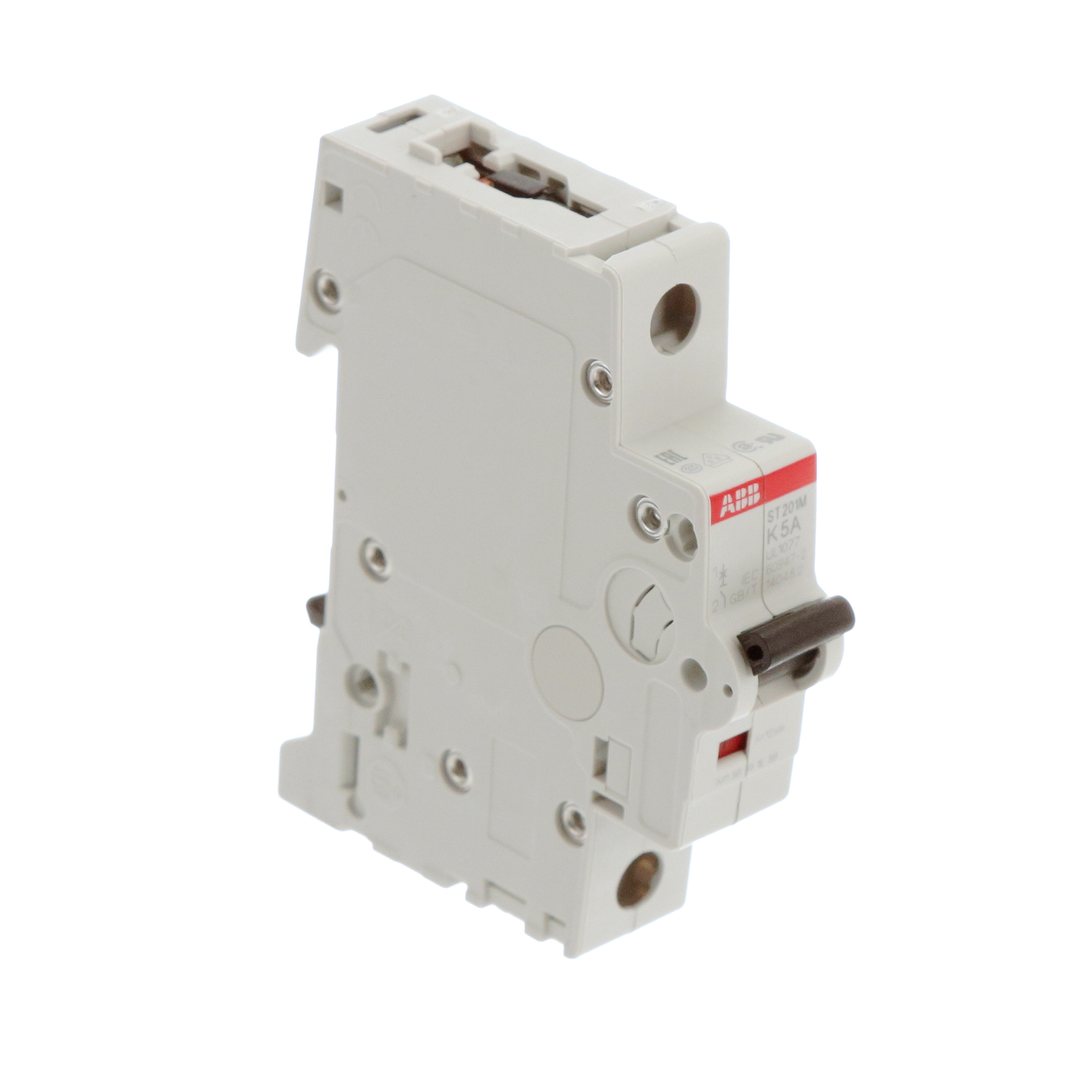 ABB ST201M-K5 Circuit Breaker, Miniature, DIN Rail Mount, K Curve, 1 Pole, 5A