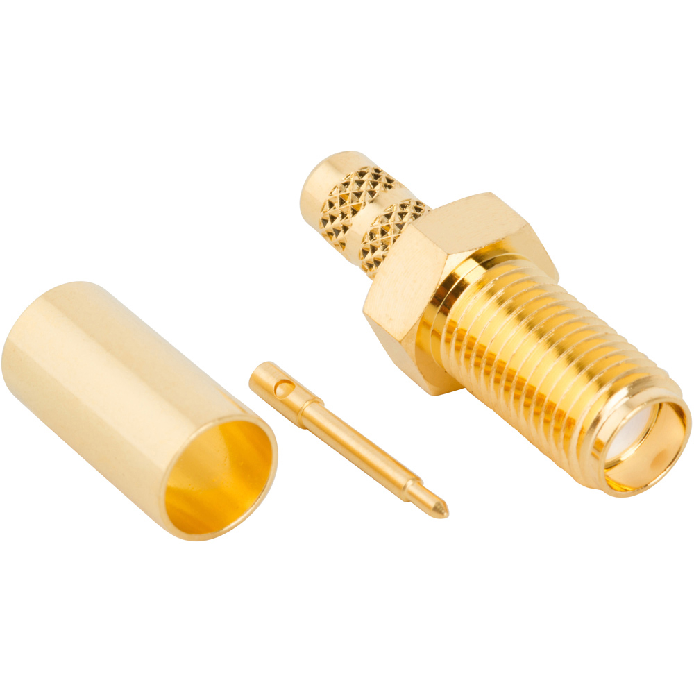 Amphenol RF 132197RP RF Connector, SMA Straight Crimp Jack for RG-55, RG-142, RG-223, RP, 50 Ohm