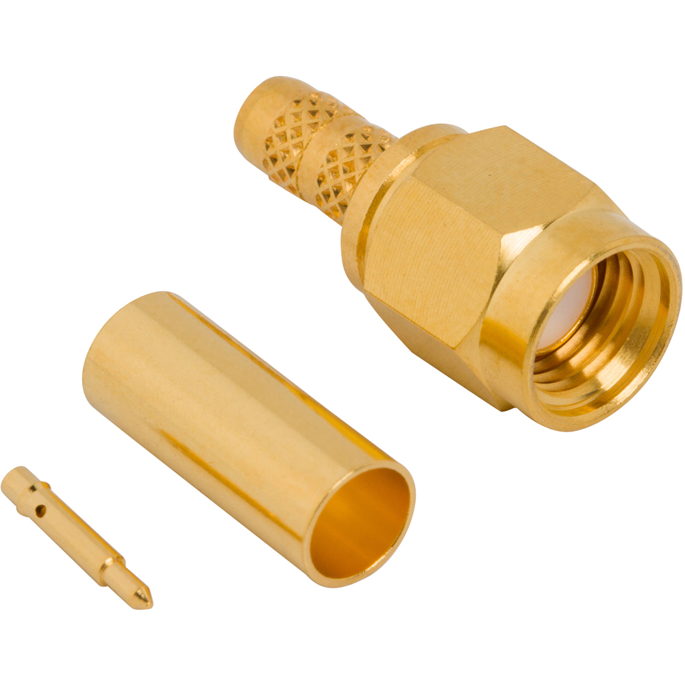Amphenol RF 132242 Connector, RF, SMA Straight Crimp Plug for RG-180 RG-195 B1855A B8218 50 Ohm