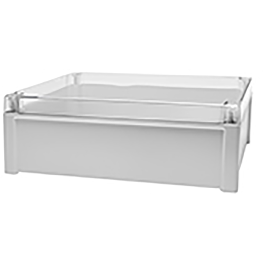 Fibox UL TPC 292411T PC Enclosure, 11.4" Long x 9.4" Wide x 4.2" High, Clear cover, Hinges, NEMA