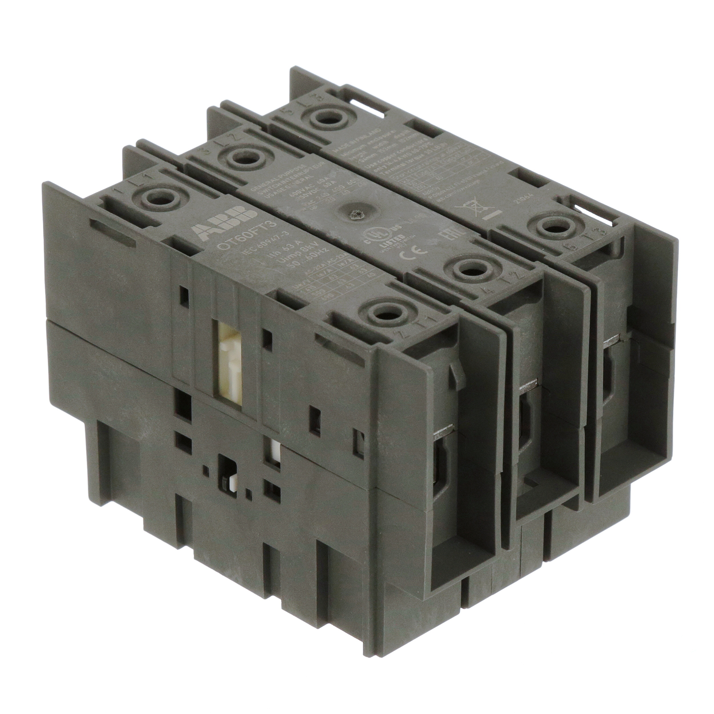 ABB OT200U03 Non-Fused Disconnect switch 200A 3 Poles 600VAC, Panel Mount, UL98