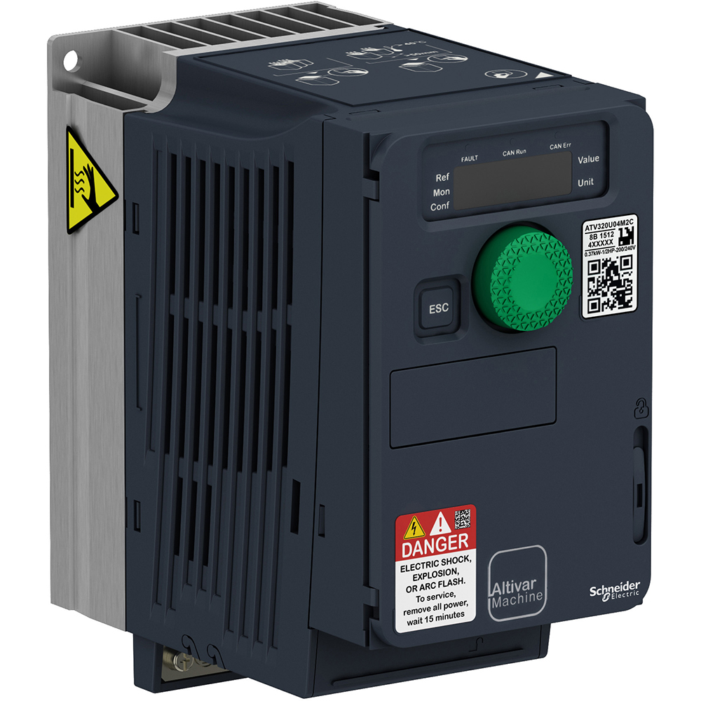 Schneider Electric ATV320U06M3C AC Drive, Compact, ATV320, IP20, 0.75HP ...
