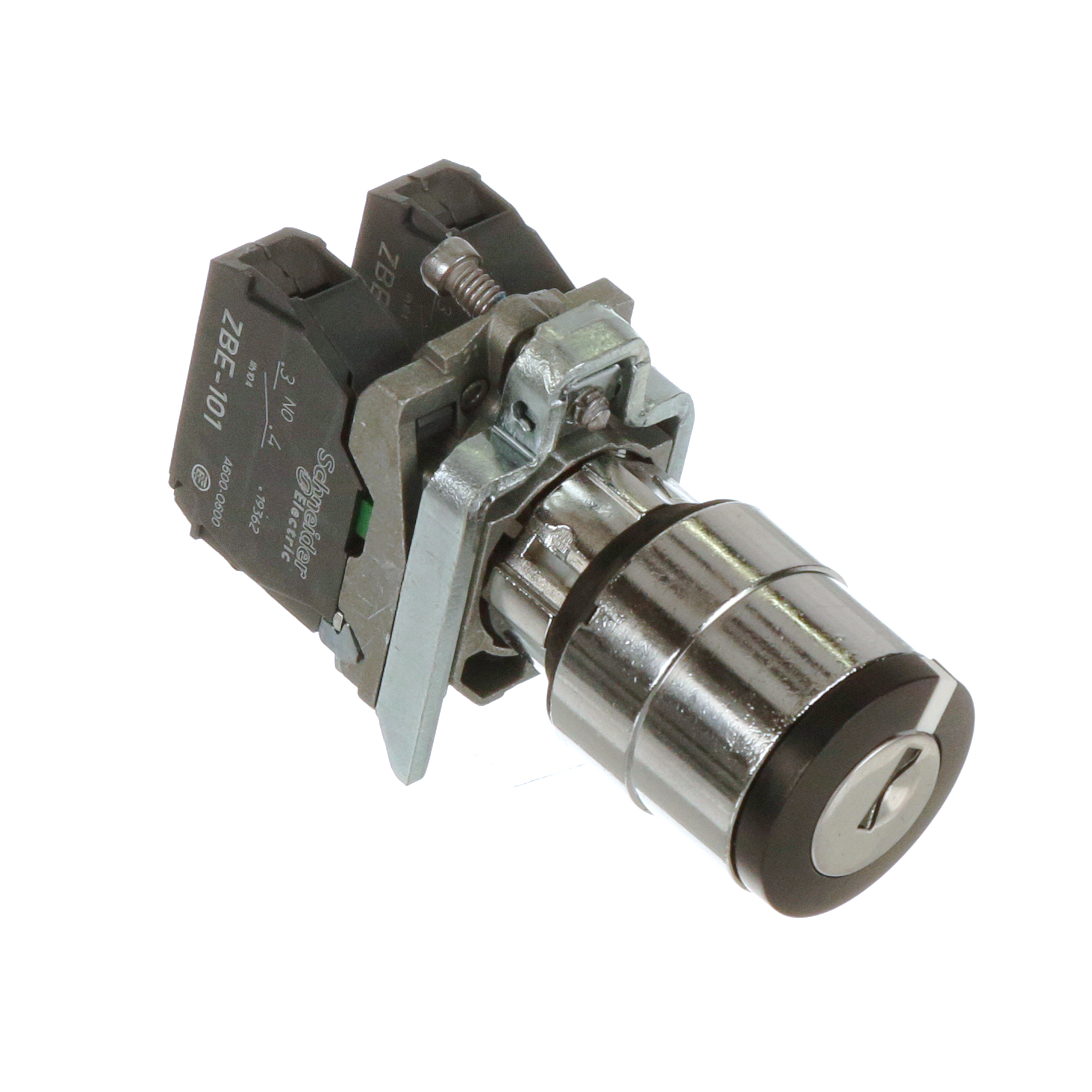 Schneider Electric XB4BG03 Selector Switch, Black, 22mm, 3-Pos, Stay-Put, 2NO 600V, Harmony XB4 ...