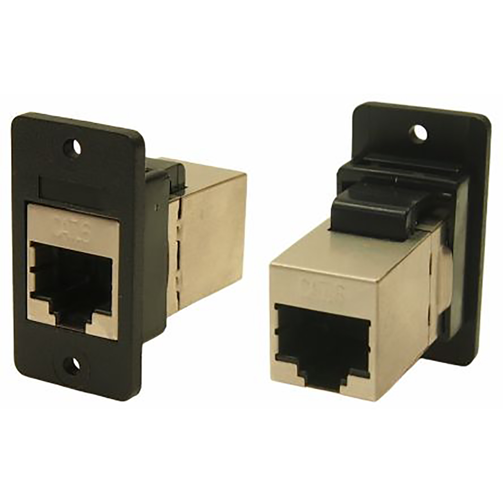 RS PRO 2188320 Female RJ45 Connector, Front Mount, Cat6, 1 Port 8P 8C -Way, Shielded, Black