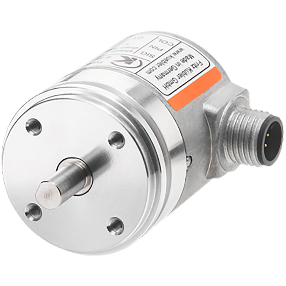 Kuebler 8.3651.2634.4311 Absolute, Synchro Flange, 8mm shaft, 4-20mA/10-30V, Radial M12, 45 ...