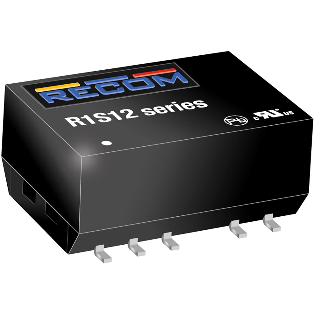 RECOM Power, Inc. R1S12-0515/H DC-DC-Converter, 1W, 5Vin, 15Vout, Unregulated, SMD 12 Pin, R1S ...