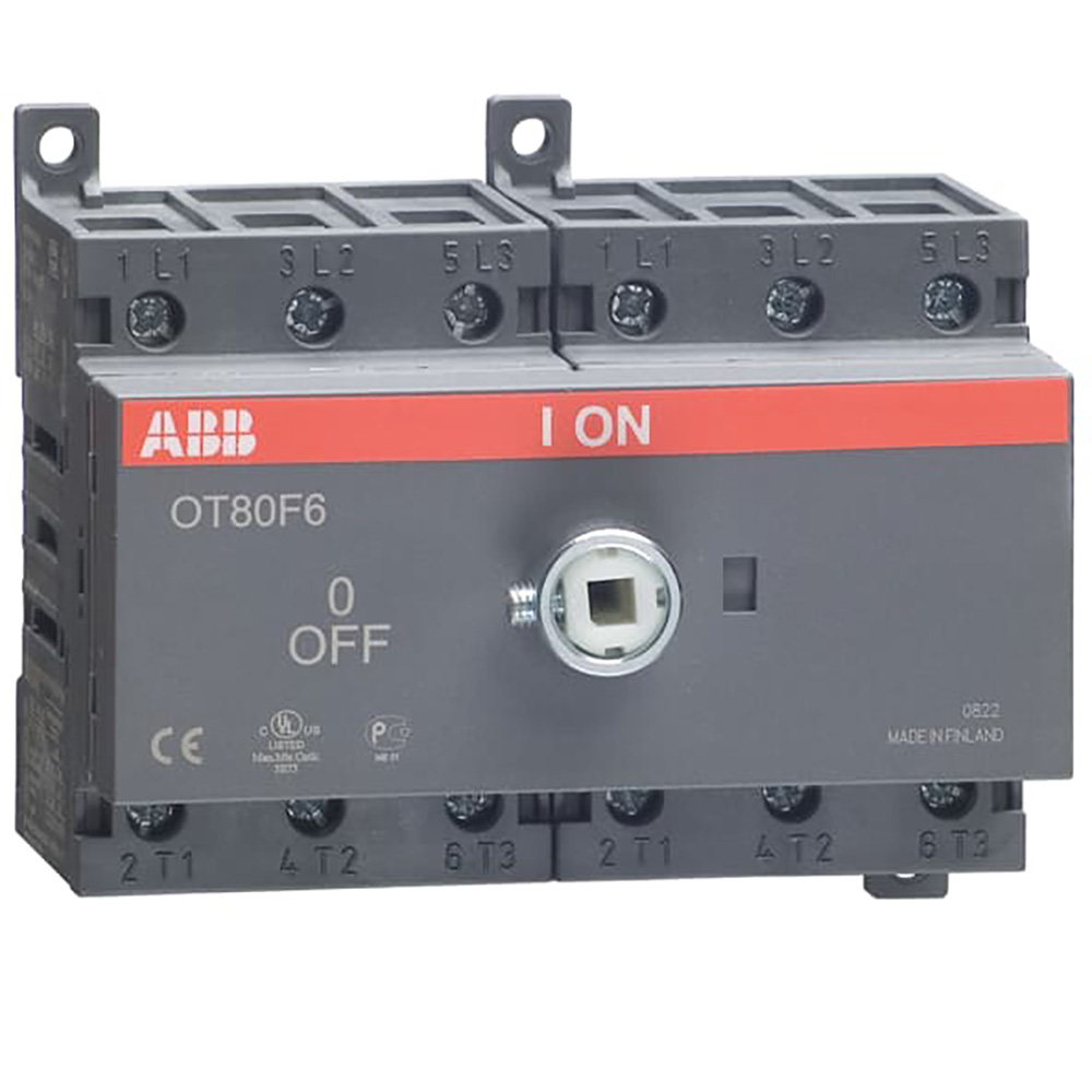 ABB OT63E3P/GOV Non-Fusible Disconnect switch 63A 3 Pole 600VAC, DIN Rail / Panel Mount , IEC 60