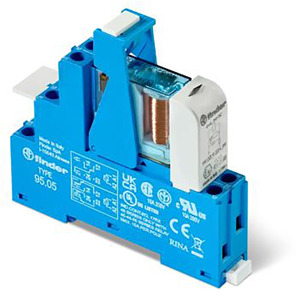 Finder 48.P5.7.024.0050.SPA MasterIN Interface Module, DPDT 8A, 24V DC coil, AgNi, LED