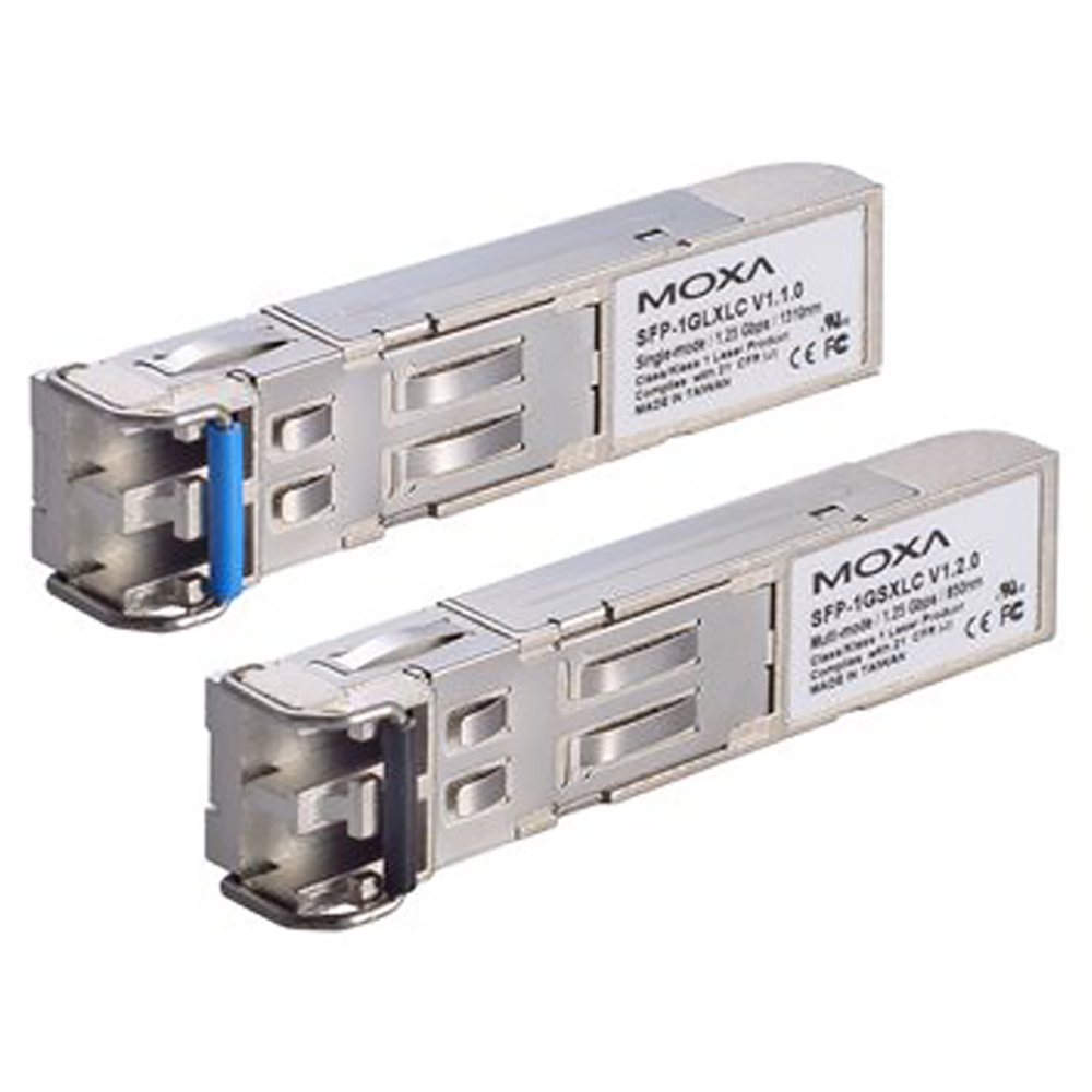 Moxa SFP-1GLXLC-T SFP Module, 1 1000BaseLX Port, Simplex/Duplex LC, -40 to 185 F, SFP-1G Series