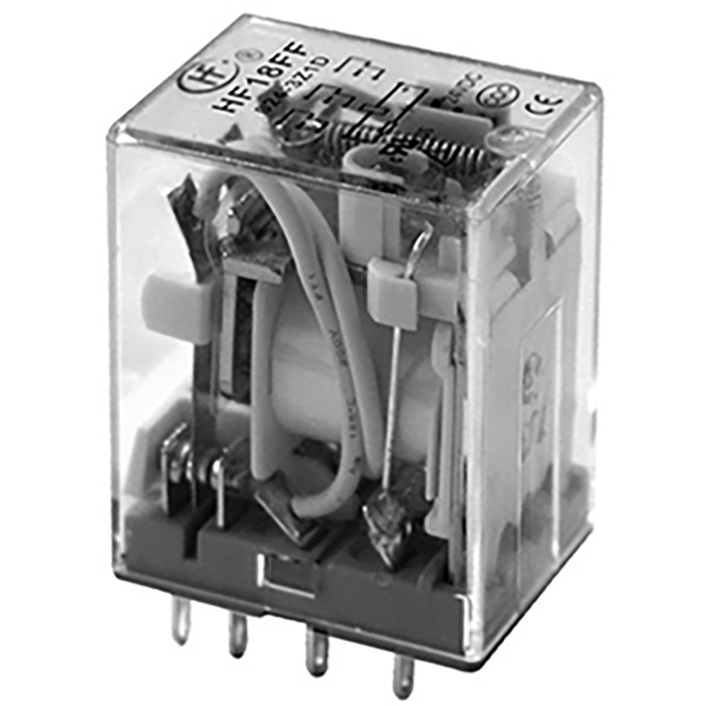 Hongfa HF18FH/A024-4Z13D(257) Power Relay, 7A, 24VAC, 4 Form C, Socket Terminals, AgCe.LED ...
