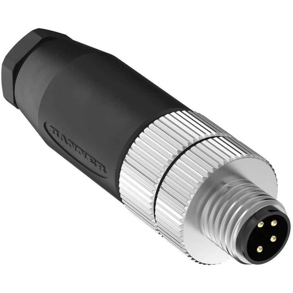 Banner Engineering BFW-M8M4-4X Field Wireable Connector, M8, Male, 4 ...
