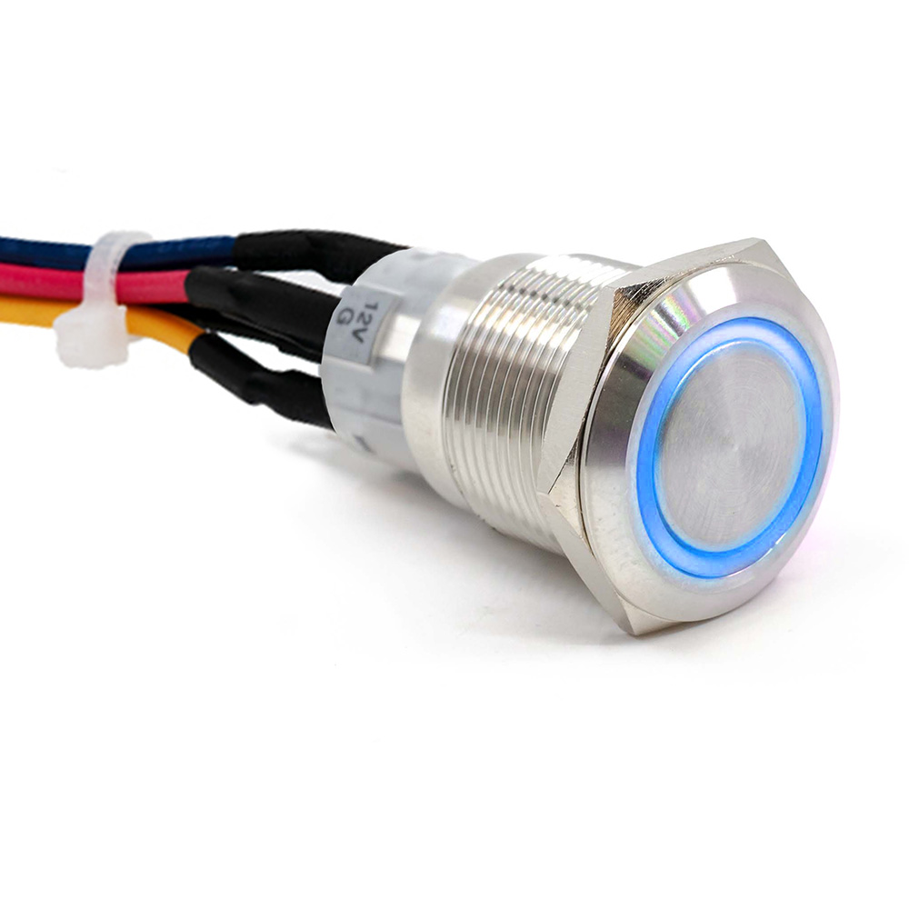 E-Switch / RS PRO PV4FWG0SS-344 Anti-Vandal Switch, DPDT, ON-ON, 2A, 24V DC, 300 mm Wire Leads ...