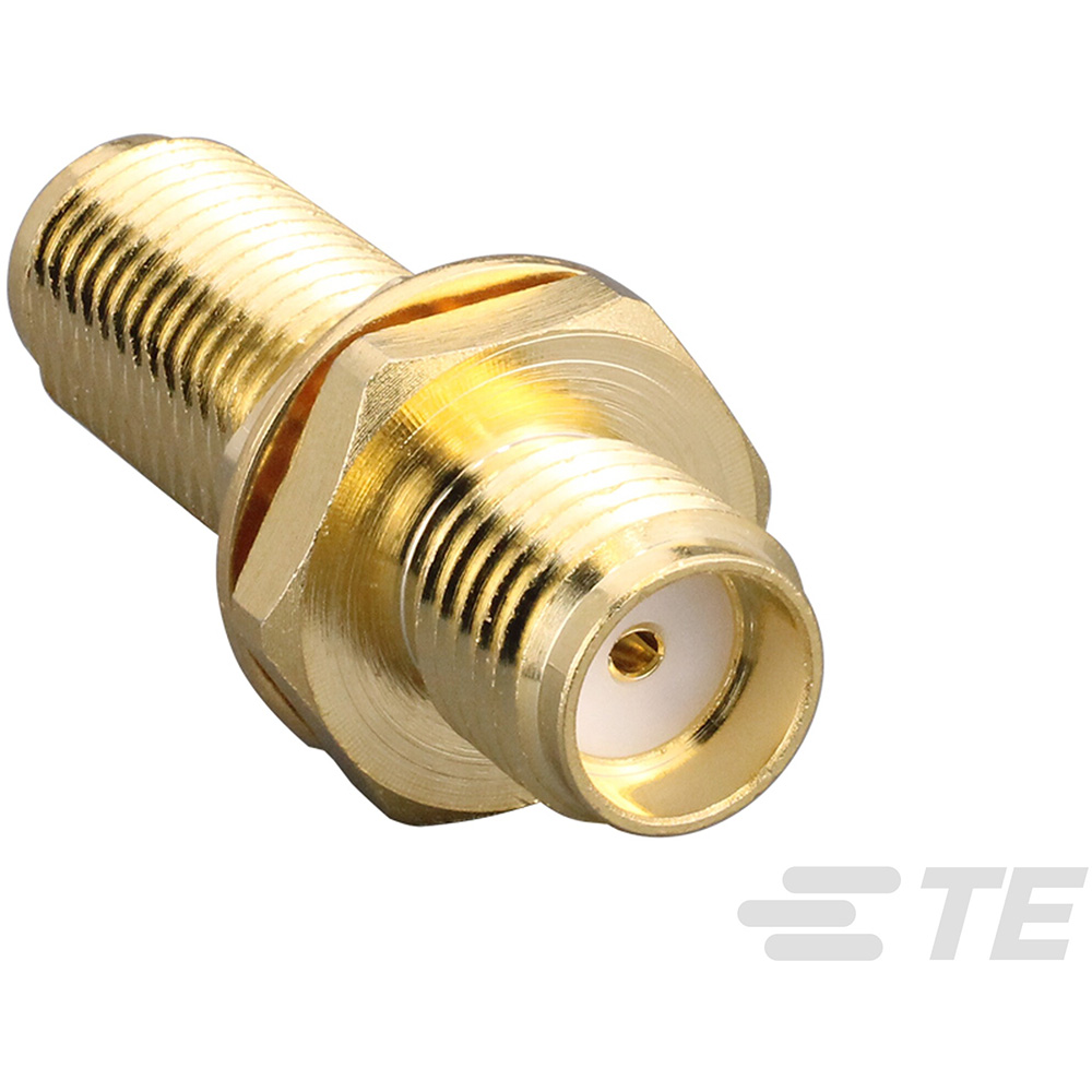 TE Connectivity ADP-SMAF-SMAF-B-G Adapter SMA Jack to SMA Jack Blkhd Gold, LINX SMA/SSMA