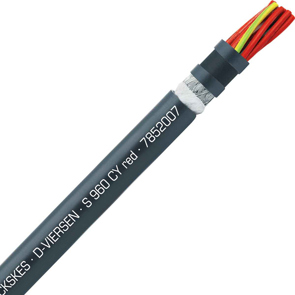 SAB 7852007 Multiconductor Cable,7C,20AWG,33x34,BC,PVC ins,Braid,Black ...