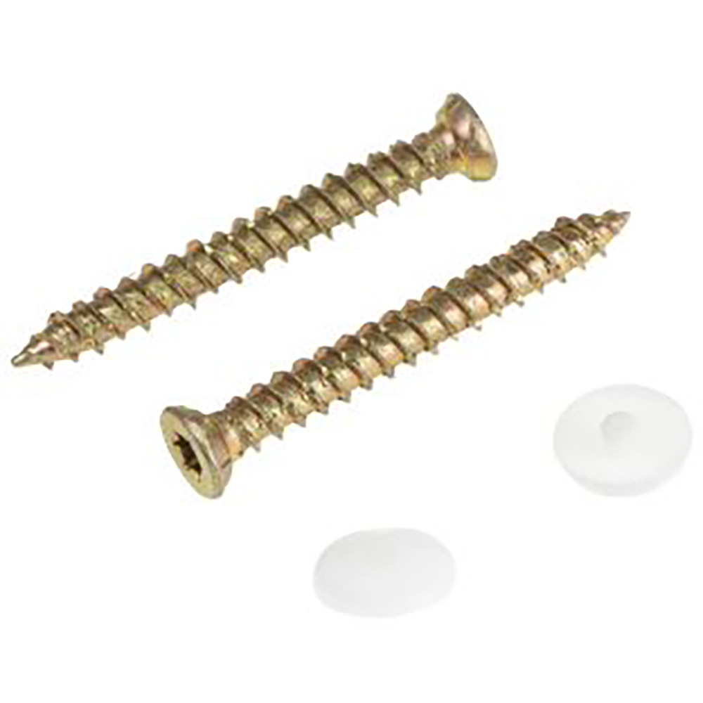 RS PRO 2646408 Carbon Steel Concrete Screw M6mm x 60mm, 6mm Fixing Hole with White Cover Cap