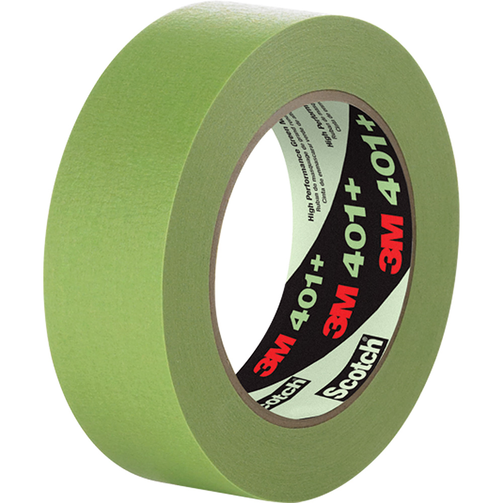 3M 7000124906 High Performance Green Masking Tape 401+, 6 mm x 55 m
