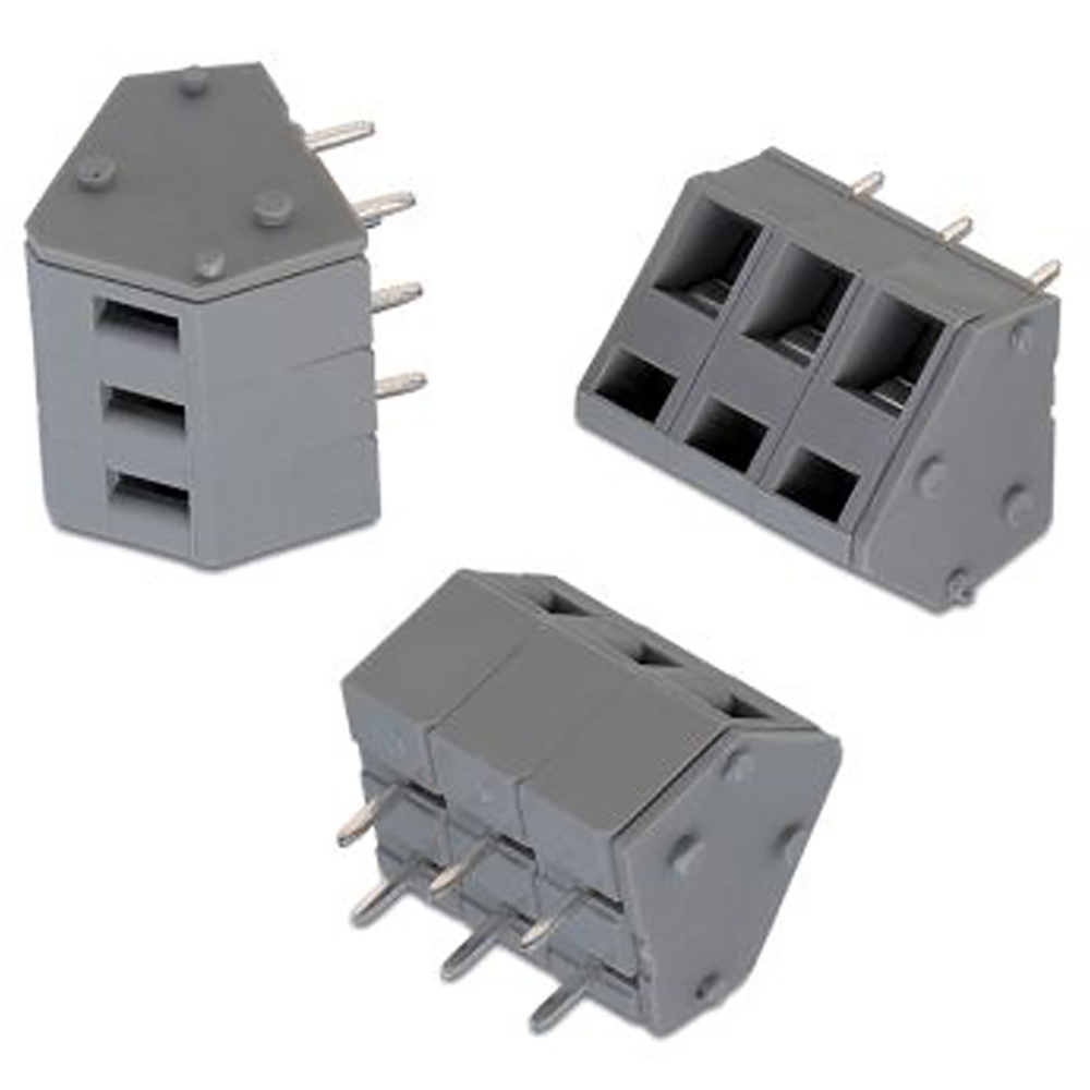 Wurth Elektronik 691413720007B Terminal block, 5.00mm, screwless 45deg, 3.00mm 2 wires, 12-28 ...
