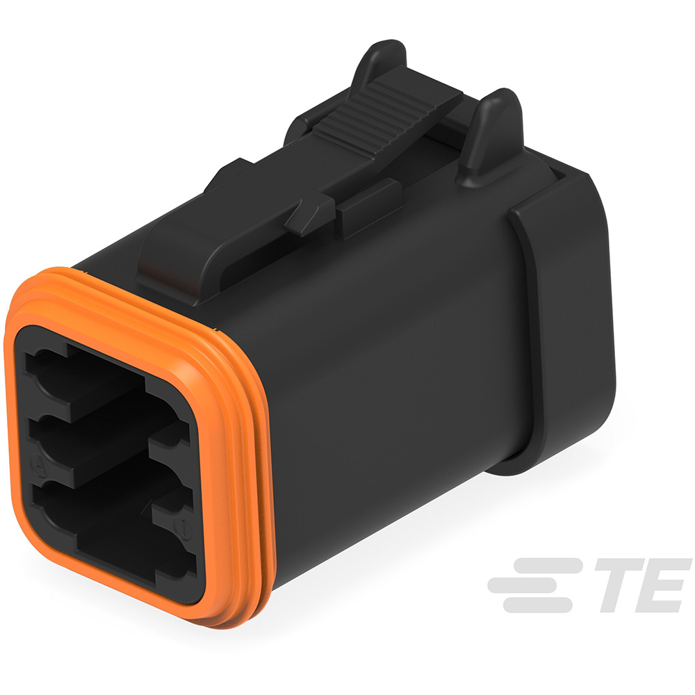 TE Connectivity DT06-6S-CE05 Plug, Housing for Female Terminals, Contacts 6, Black, PA GF, DT Series