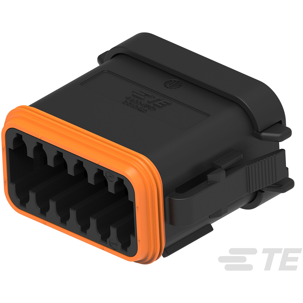 TE Connectivity DT06-12SA-CE11 Plug, Housing for Female Terminals, Contacts 12, Black, PA GF, DT ...