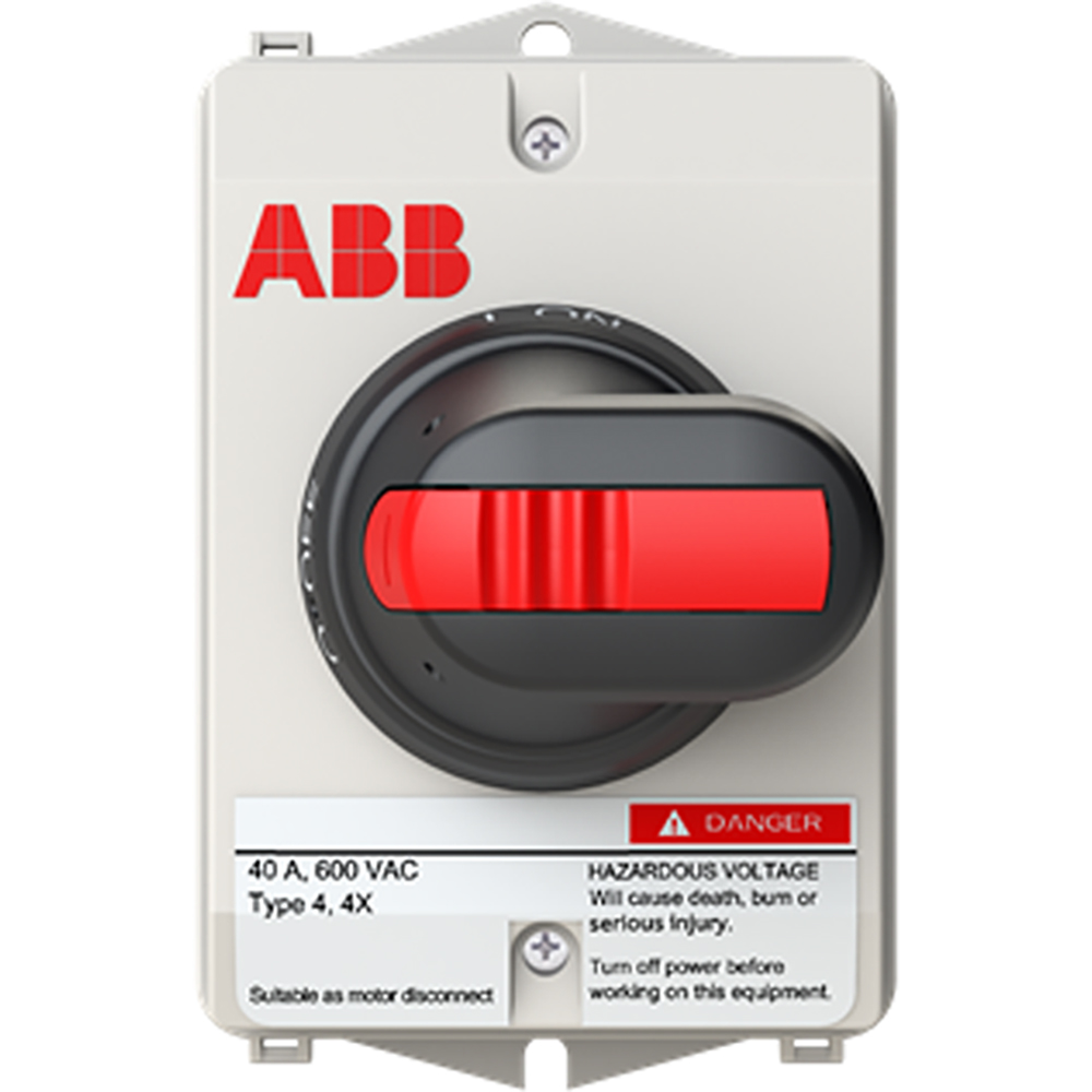ABB Industrial Connections & Solutions EOT540N3PA3-PBA Enclosed non fused disconnect switch 40A ...