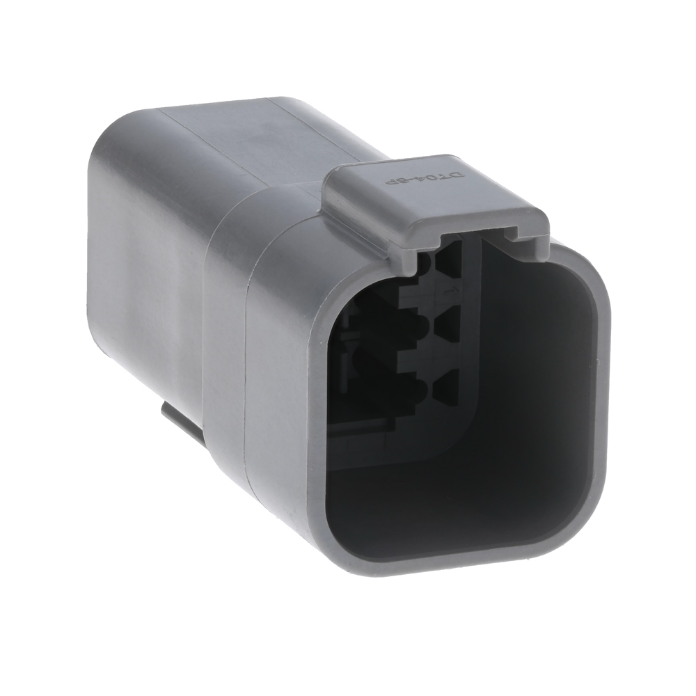 TE Connectivity DT04-6P-C015 Receptacle, Housing for Male Terminals, Contacts 6, Gray, PA GF, DT ...