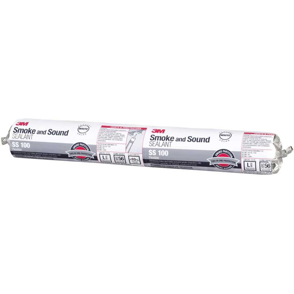 3M SS 100 Smoke and Sound Sealant SS 100, White, 20 fl oz Sausage Pack