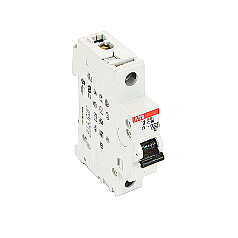 ABB S201-C1.6 Circuit Breaker; 1-P; C Curve; 1.6A; 6kA; 480Y/277VAC; Handle; Screw Terminals