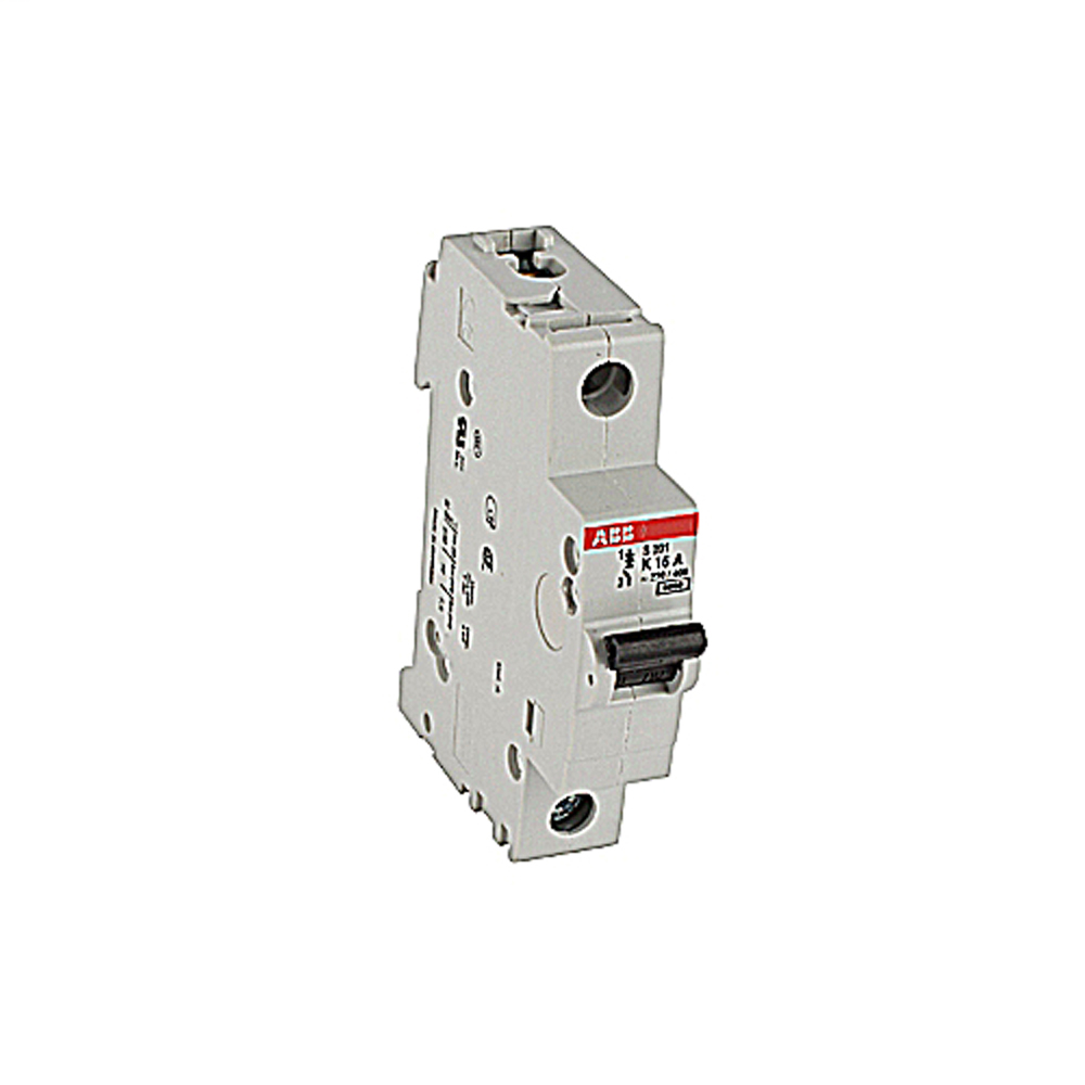 ABB S201-K1.6 Circuit Breaker; 1-P; K Curve; 1.6A; 6kA; 480Y/277VAC; Handle; Screw Terminals