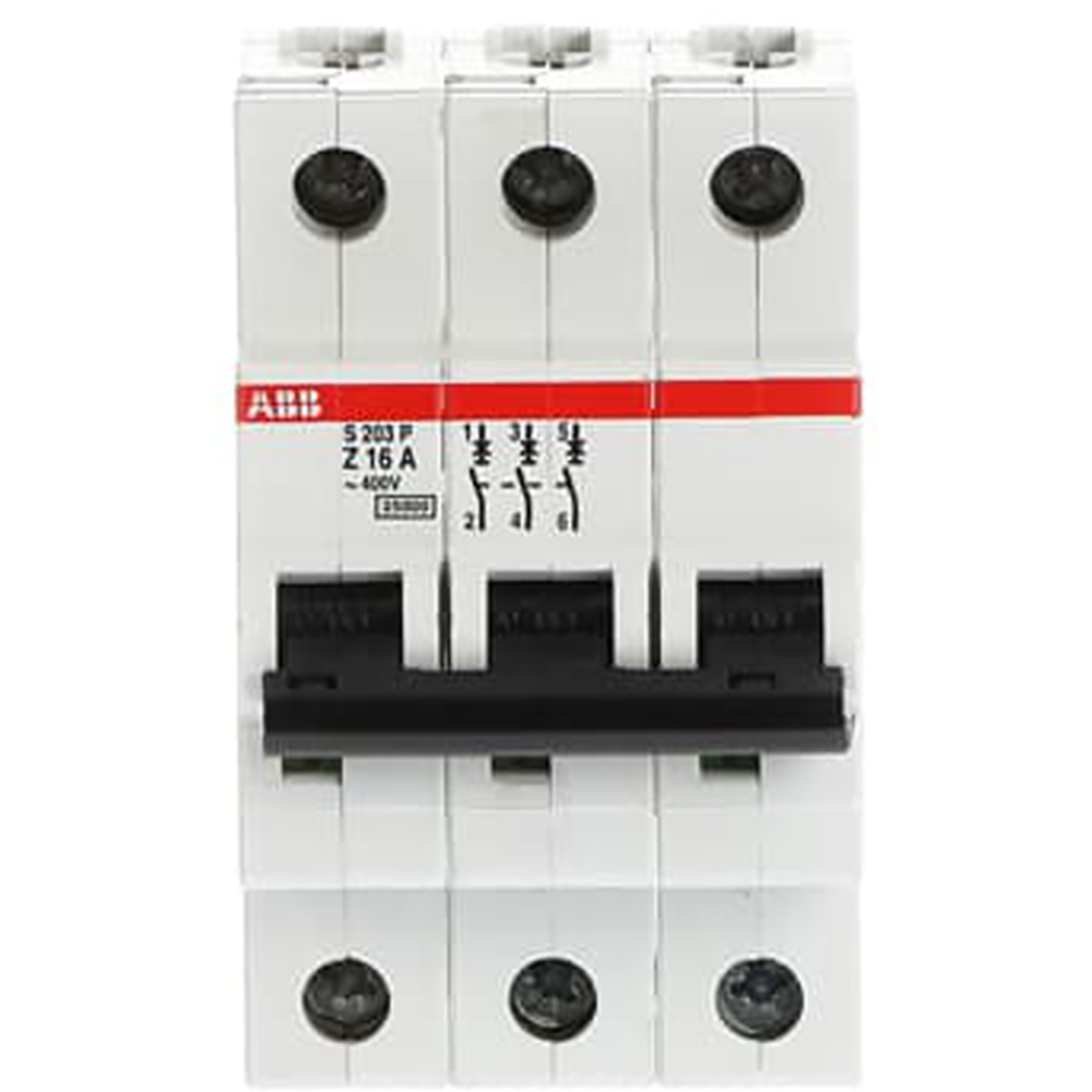 ABB S203P-Z16 Miniature Circuit Breaker, 3P Z 16A 480Y/277 SUPP