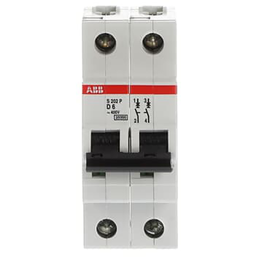 ABB S202P-D6 Circuit Breaker,S200P MINIATURE S MCB 2PD 6A 480Y/277 SUPP