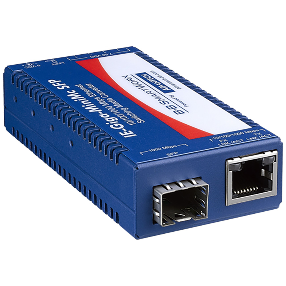 Advantech IMC-370-SFP-PS-B Fiber Media Conversion, Giga-MiniMc, TX/SFP, W/AC Adaptor