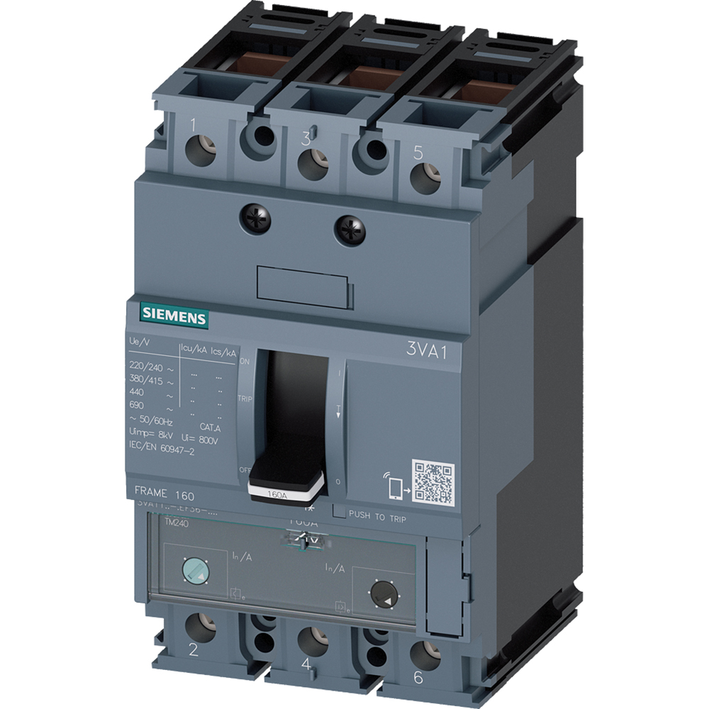 Siemens 3VA1163-4EF36-0AA0 BRKR 3VA11 3P 63A 36KA ATAM BOX ; 3VA1163-4EF36-0AA0