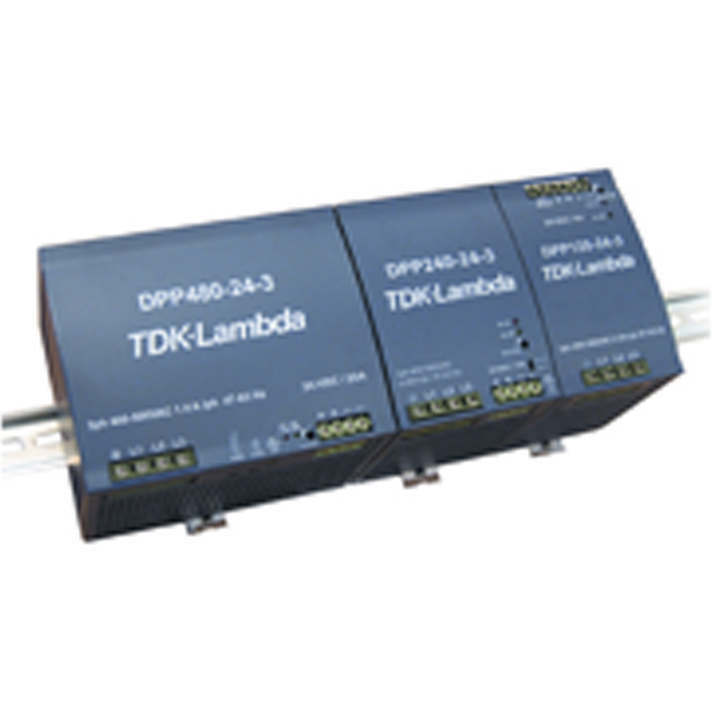 TDK-Lambda DPP480-48-1 Power Supply,AC-DC,48V,10A,90-264V In,Enclosed,DIN Rail,PFC,480W,DPP Series